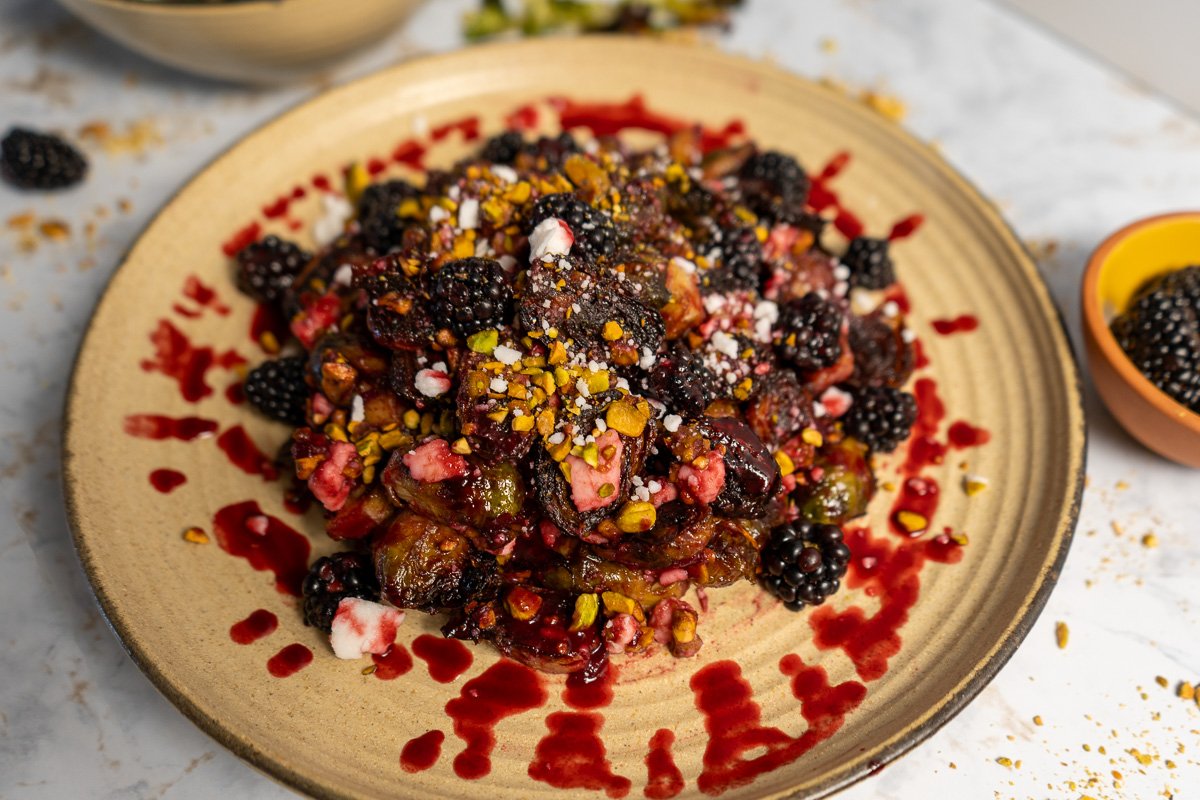 Restaurant-style Brussels Sprouts with Blackberry Gastrique
